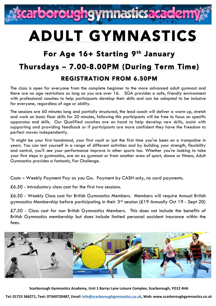 Adult Gymnastics is Back at SGA | Scarborough Gymnastics Academy